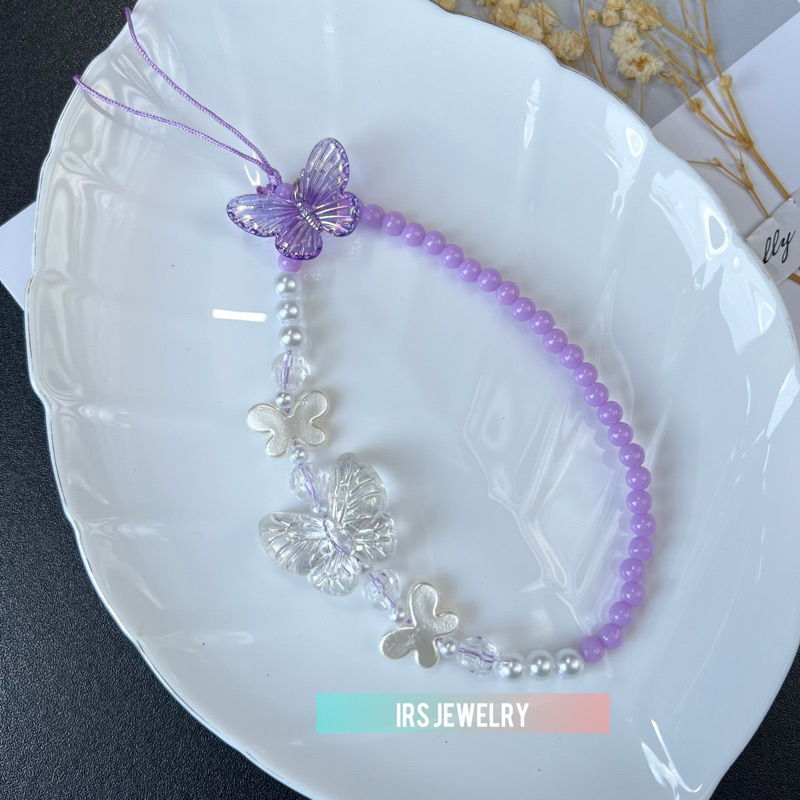 Jual Phone Strap Beads Ungu Series/ Tali Lanyard Handphone Manik Pita ...