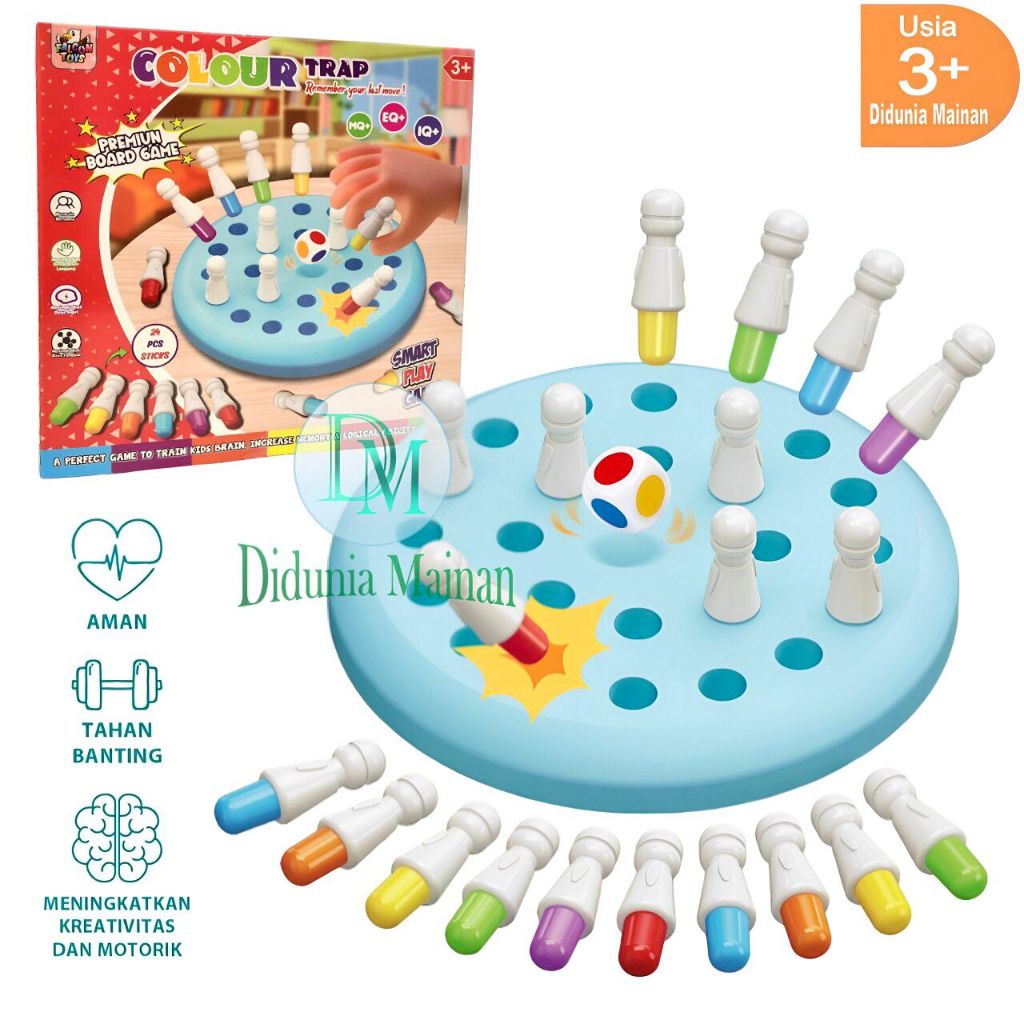 Jual KIDS FRIENDLY Mainan Edukasi Anak Memory Chess Color Stick Board ...