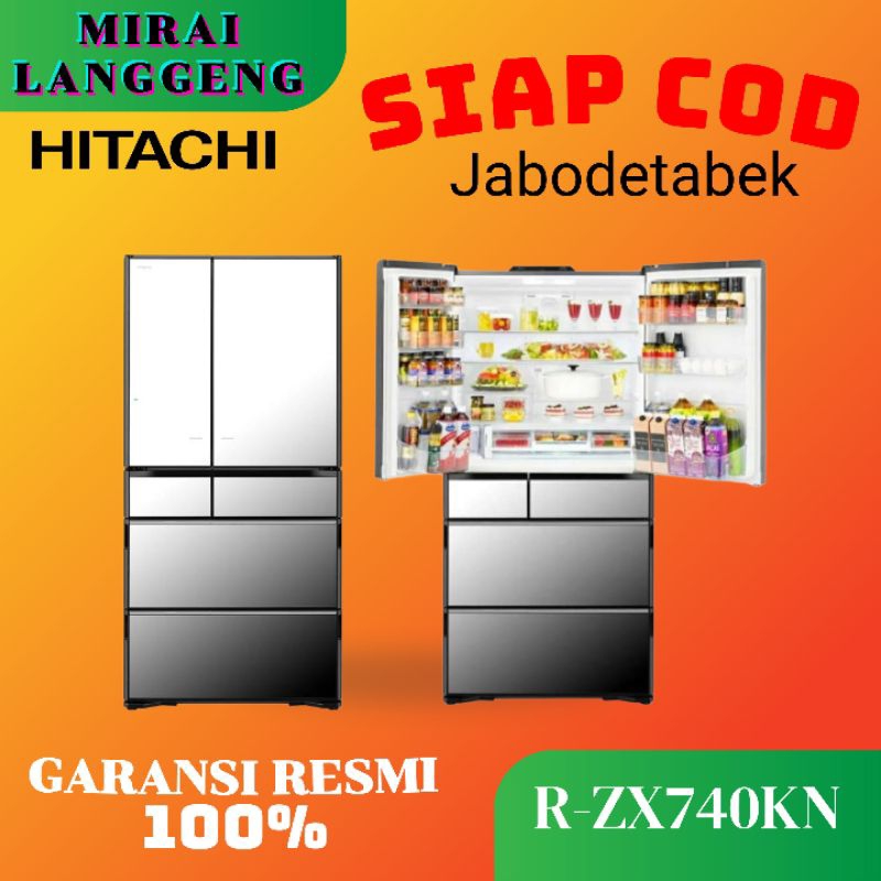 Jual KULKAS HITACHI R-ZX740KN INVERTER CRYSTAL MIRROR MADE IN JAPAN NEW ...