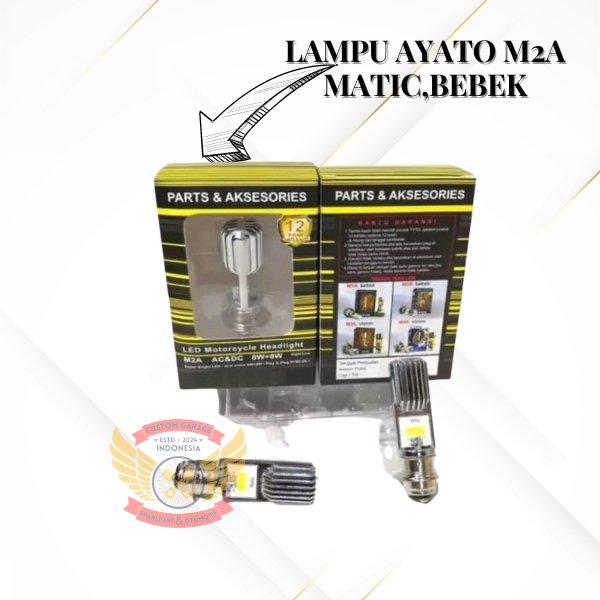 Jual BOHLAM LAMPU LED DEPAN AYOTO M2A AC DC HI LO BEBEK MATIC | Shopee Indonesia