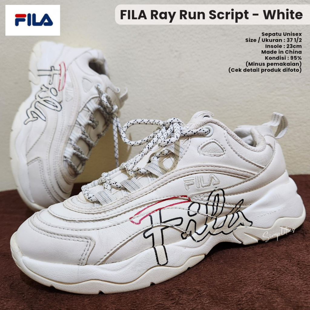 Jual Sepatu second fila sneakers original branded ray run script ...
