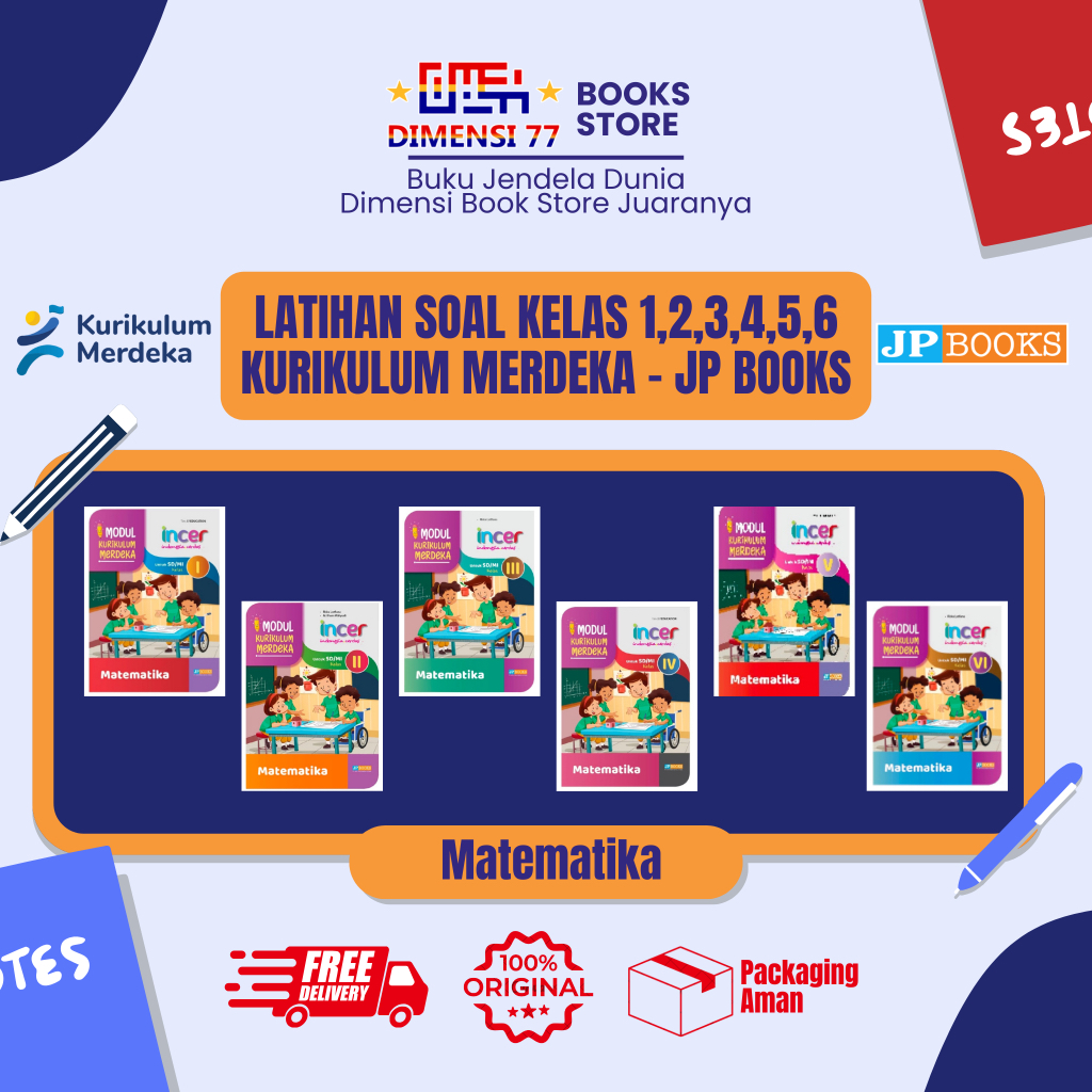 Jual Buku Siswa Sekolah Modul Latihan Soal Kurikulum Merdeka Incer JP Books Matematika SD/MI ...
