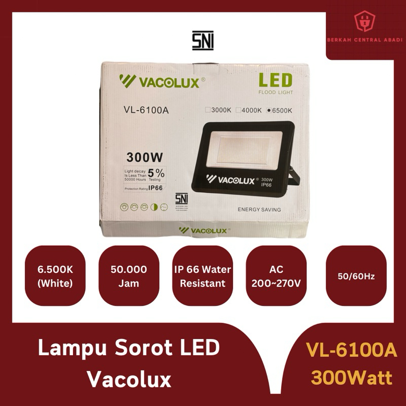 Jual Lampu Sorot LED Vacolux 300W SNI IP66 (VL-6100A) | Shopee Indonesia