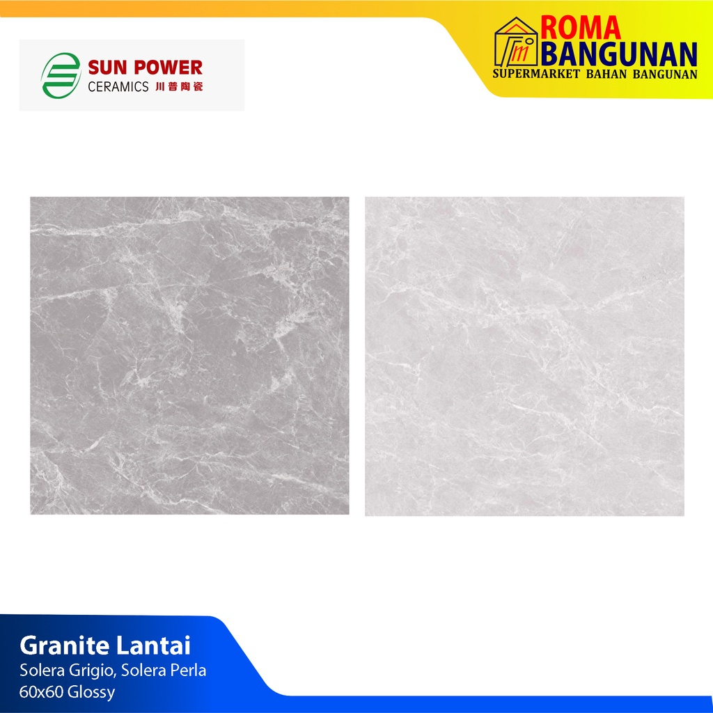 Jual Sun Power Granite Lantai Granit Motif Marble Glossy Solera Grigio Solera Perla 60x60 ...
