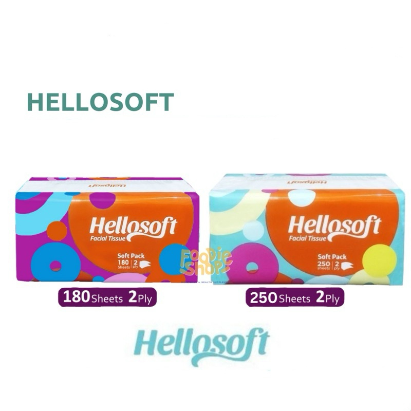 Jual Tisu Wajah Hellosoft Soft Pack Facial 250 Lembar Tissue / 180 ...