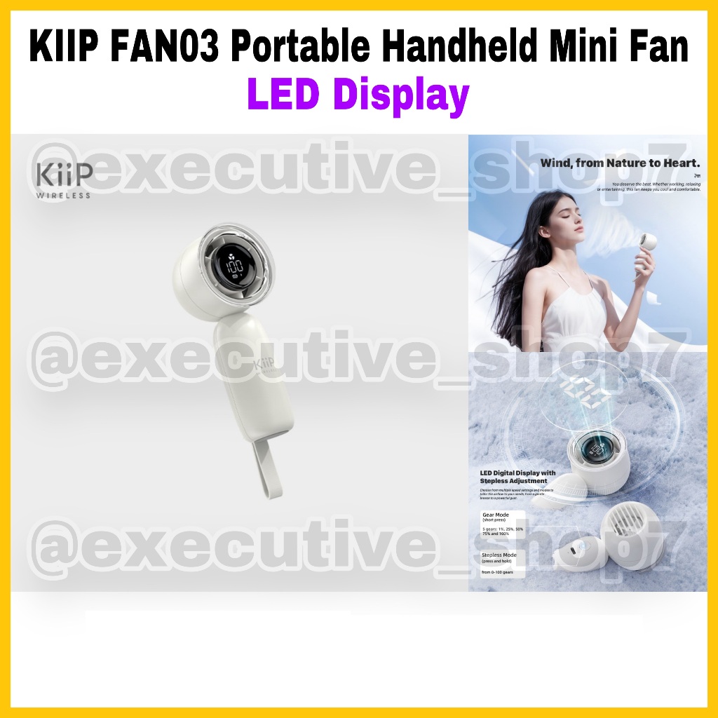 Jual KIIP FAN03 Portable Handheld Mini Fan - LED Display | Shopee Indonesia