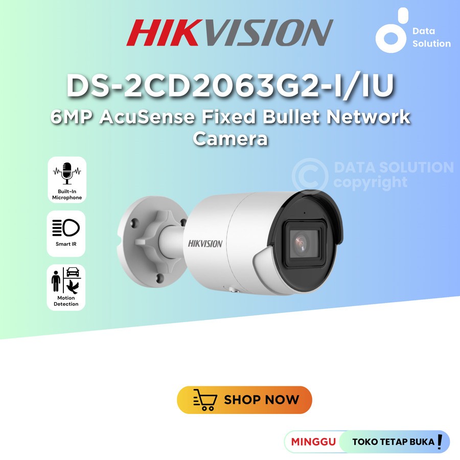Jual Hikvision DS-2CD2063G2-I/IU 6MP AcuSense Fixed Bullet Network Camera | Shopee Indonesia