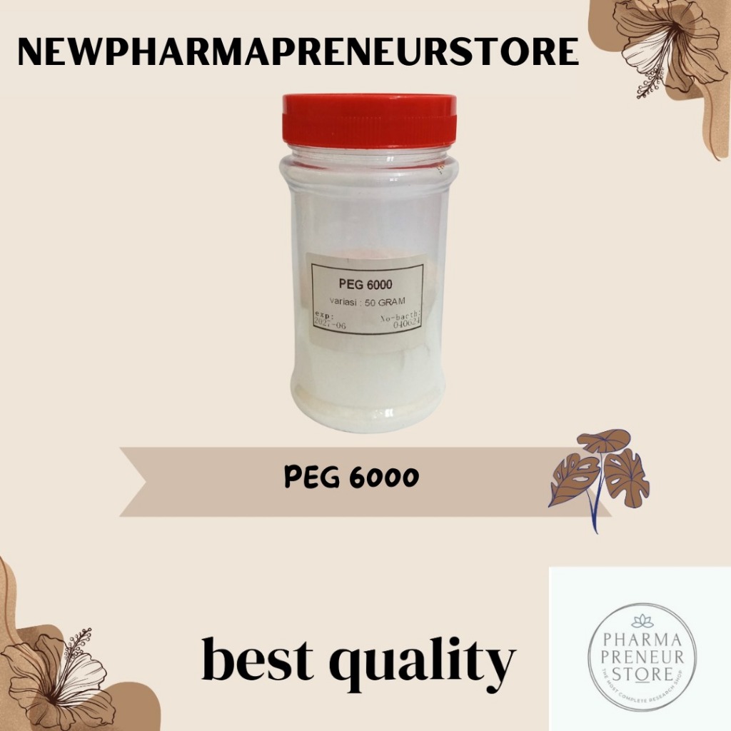 Jual PEG 6000 POLYETHYLENE GLYCOL 6000 BEST QUALITY 50 GRAM | Shopee ...