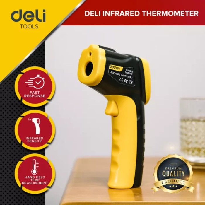Jual Deli Infrared Thermometer / Termometer Gun Thermogun Akurat ...