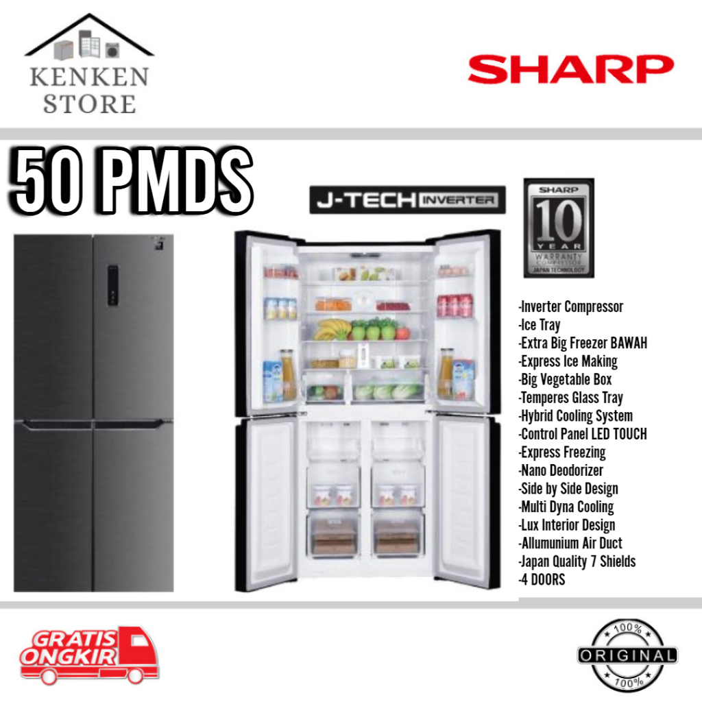 Jual SIDE BY SIDE sharp SJIF-50PMDS 474 LITER SIDE BY SIDE INVERTER | Shopee Indonesia