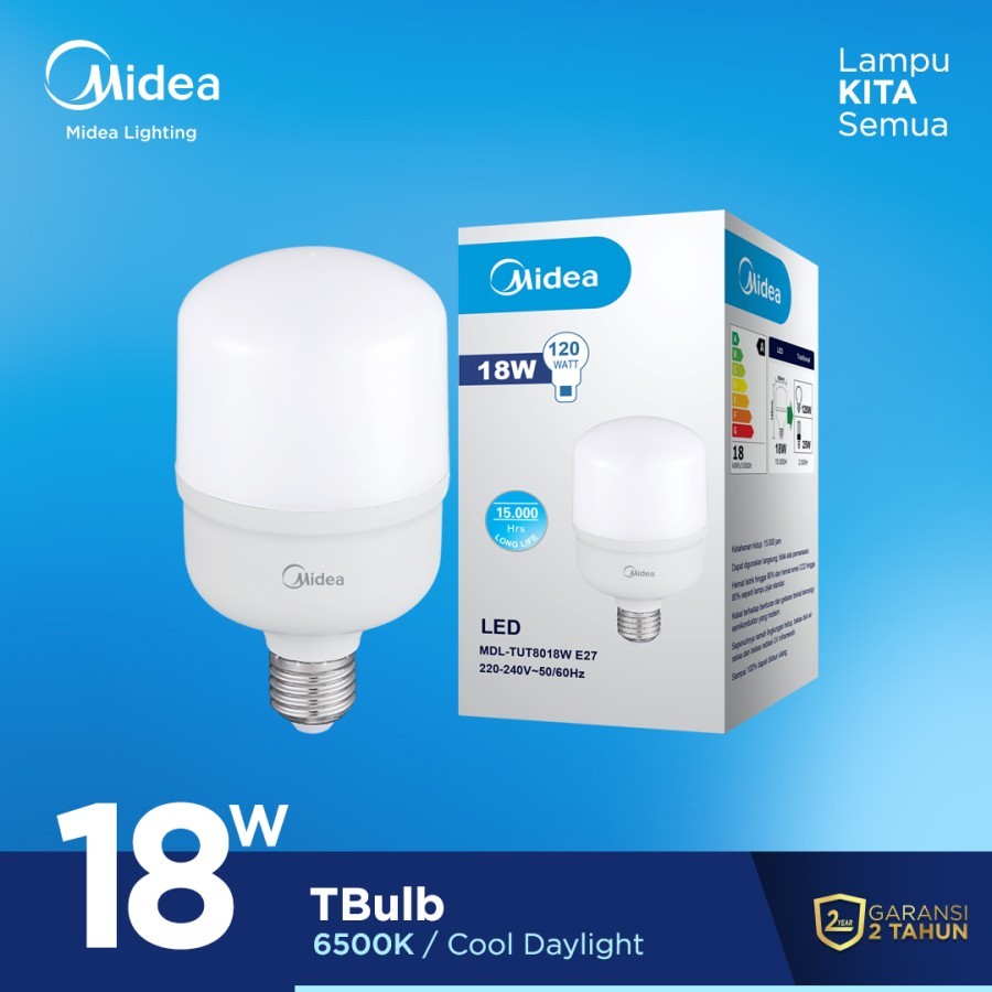 Jual Midea - Lampu Tabung Led 18 Watt Cool Daylight 6500K Putih - Lampu Led Jumbo | Shopee Indonesia