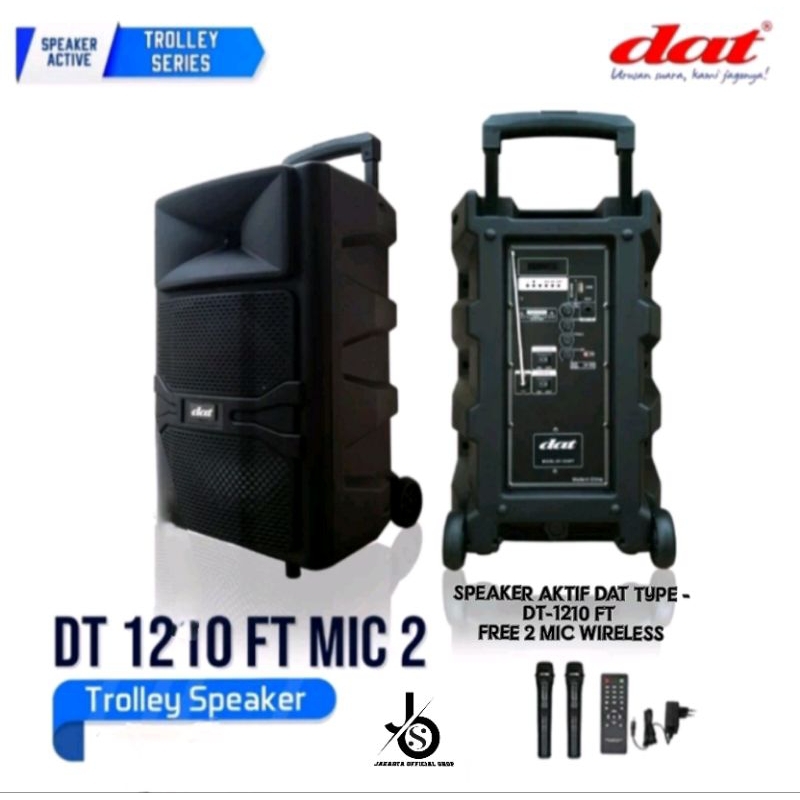 Jual Speaker portabel DAT 12 inch DT-1210 FT free mic wireless | Shopee ...