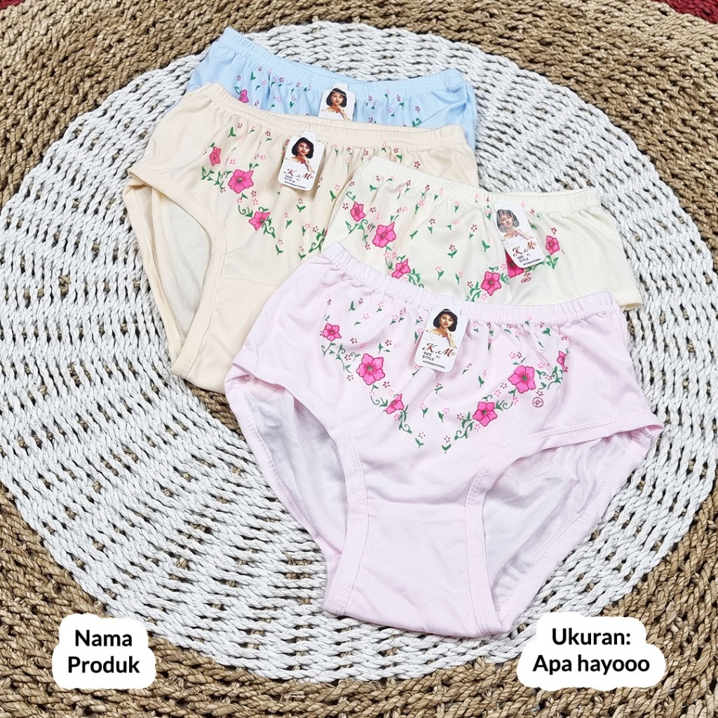 Jual 3 & 6 Pcs Celana Dalam Wanita KM CD Wanita Celana Dalam K.M. CD K.M. Size L XL XXL | Shopee ...