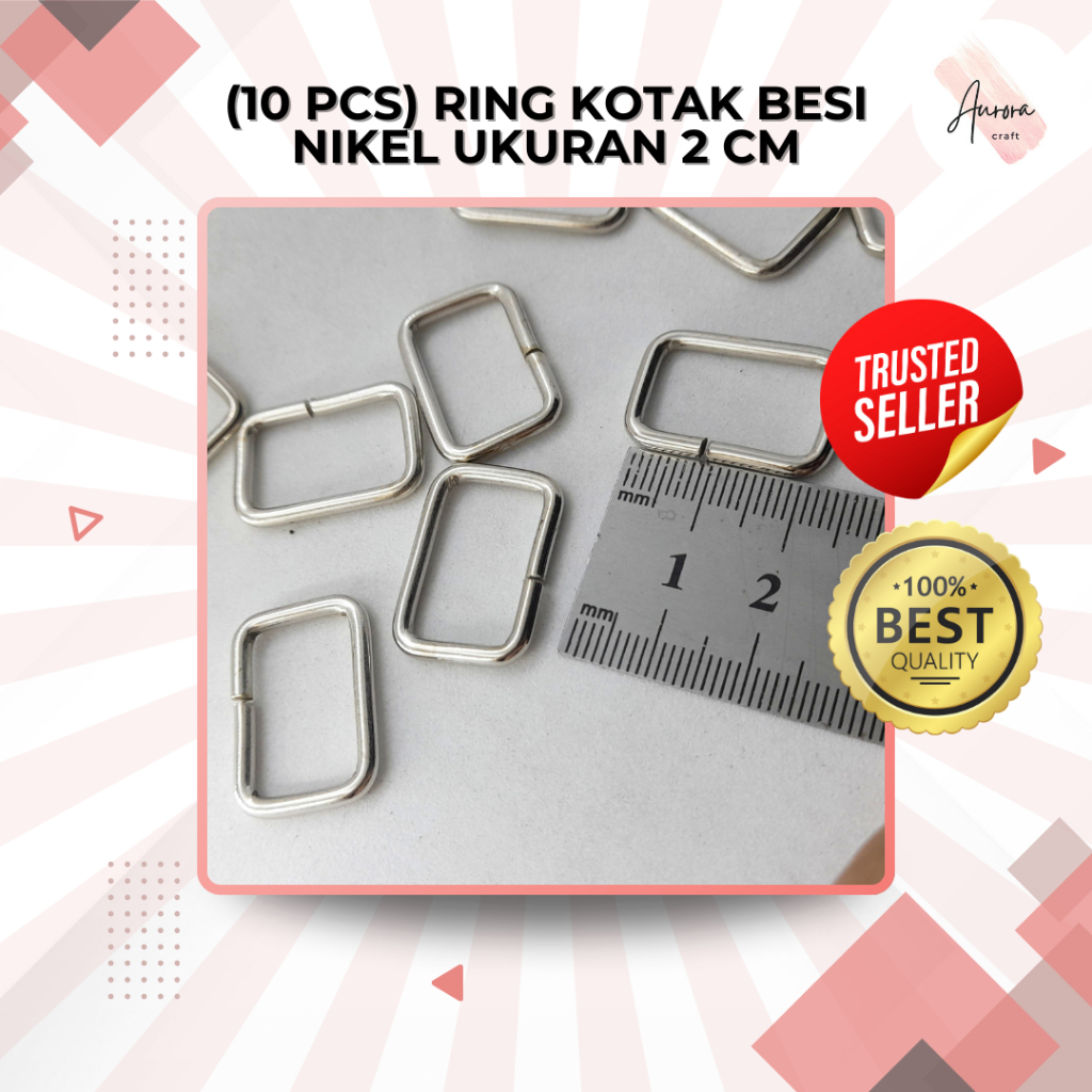 Jual (10 PCS) RING KOTAK BESI NIKEL UKURAN 2 CM | Shopee Indonesia