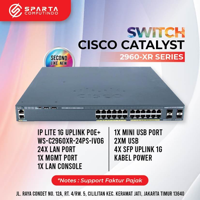 Jual Switch Cisco Catalyst 2960-XR Series IP LITE 1G Uplink POE+ 370W ...