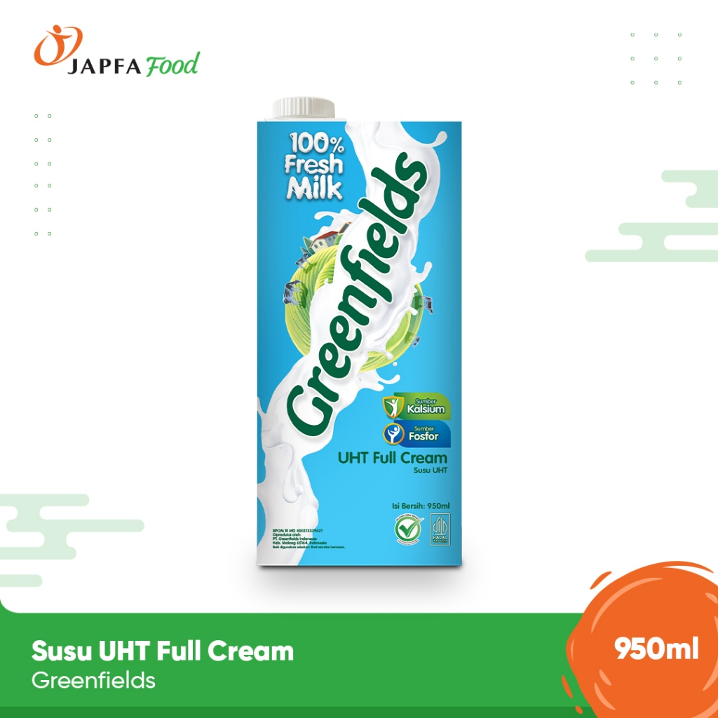 Jual Greenfields Susu UHT Full Cream 950ml - 100% Fresh Milk dari ...