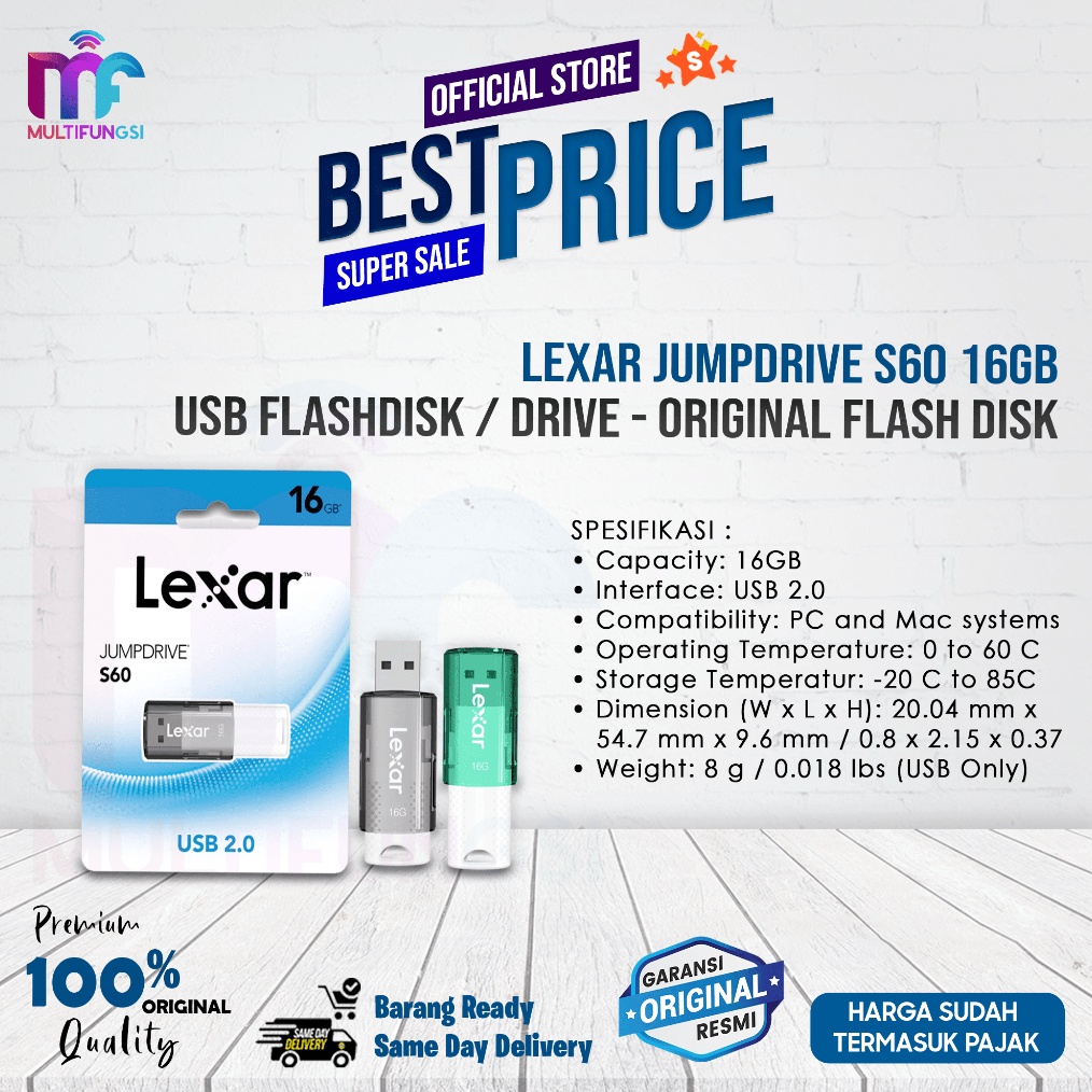 Jual KODE L12X Lexar JumpDrive S6 16GB USB FlashDisk Drive Original ...