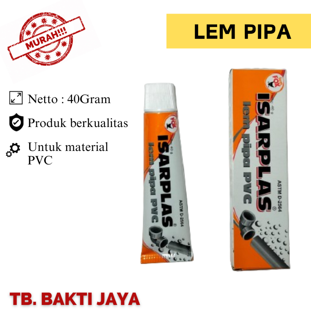 Jual LEM PIPA / LEM PARALON ISARPLAS / LEM ISARPLAS FOX 40G | Shopee Indonesia