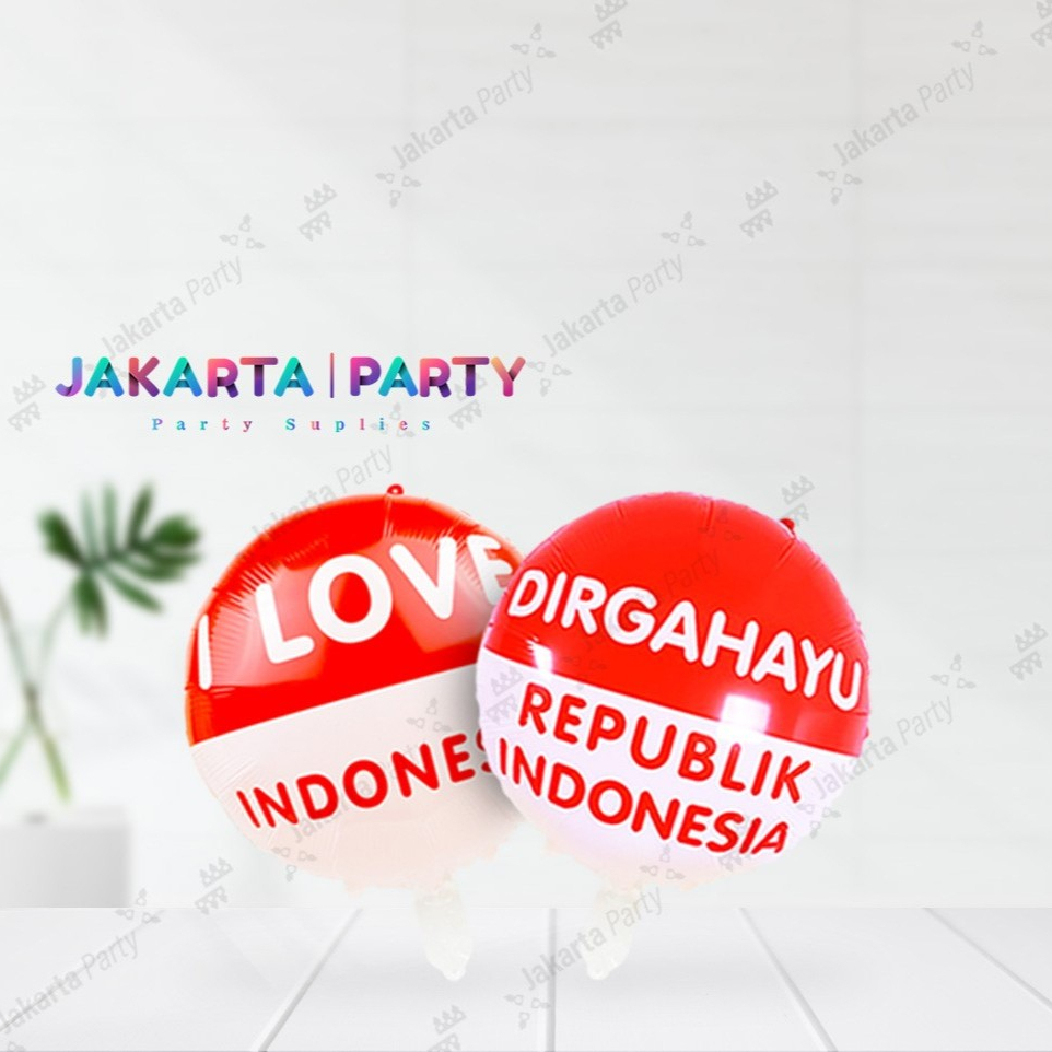 Jual Balon Foil bulat HUT RI / Balon Bulat Diragahayu / Balon Merah ...