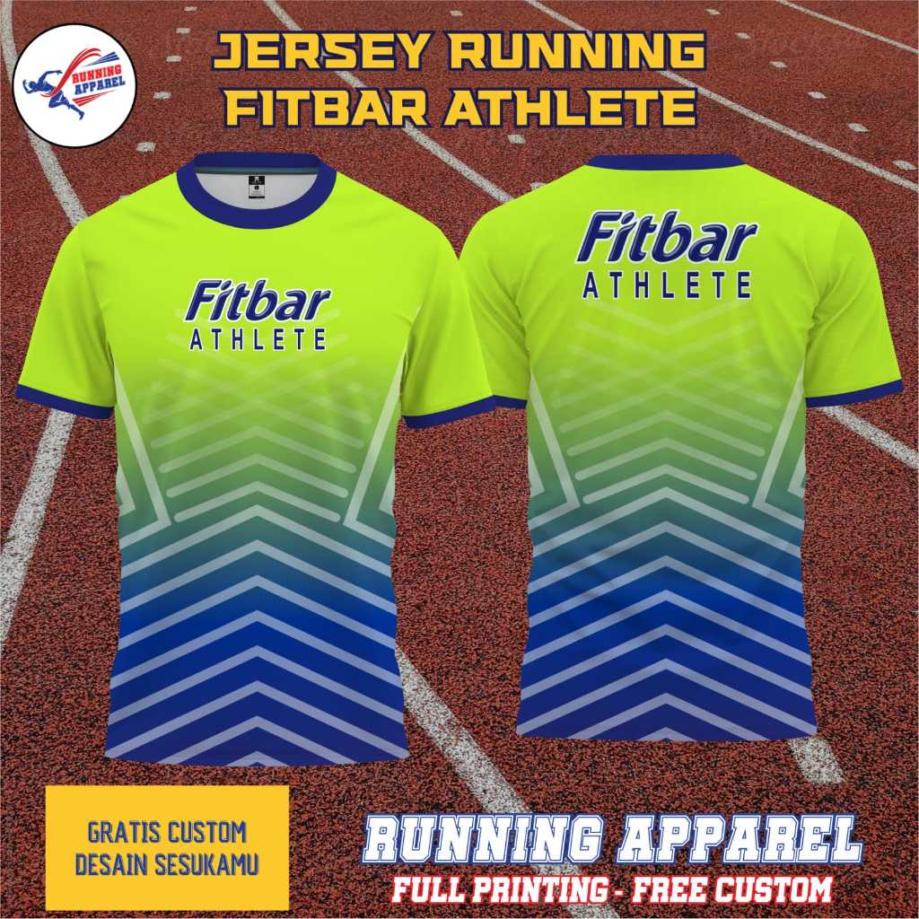 Jual Baju olahraga Lari Jersey Running Pria/Wanita FITBAR ATHLETE Bahan ...
