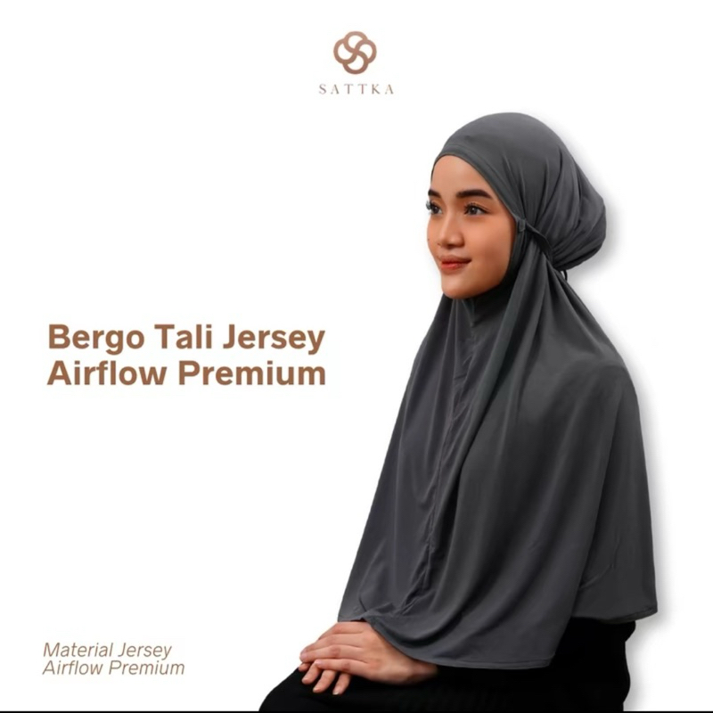 Jual Bergo Tali Jersey Airflow Premium hijab Instan tali By sattka Basic | Shopee Indonesia