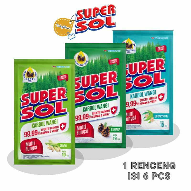 Jual Supersol Cemara 19ml Sachet Karbol Lantai | Shopee Indonesia