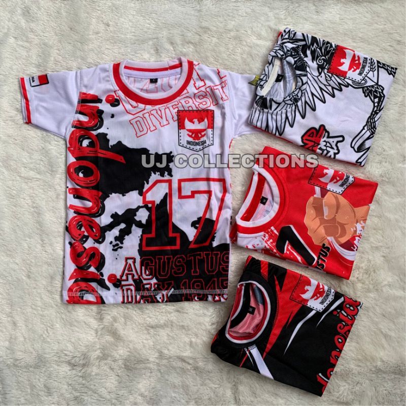 Jual KAOS JERSEY ANAK SPESIAL KEMERDEKAAN HUT RI WARNA PUTIH - BAJU JERSEY ANAK MERAH PUTIH ...