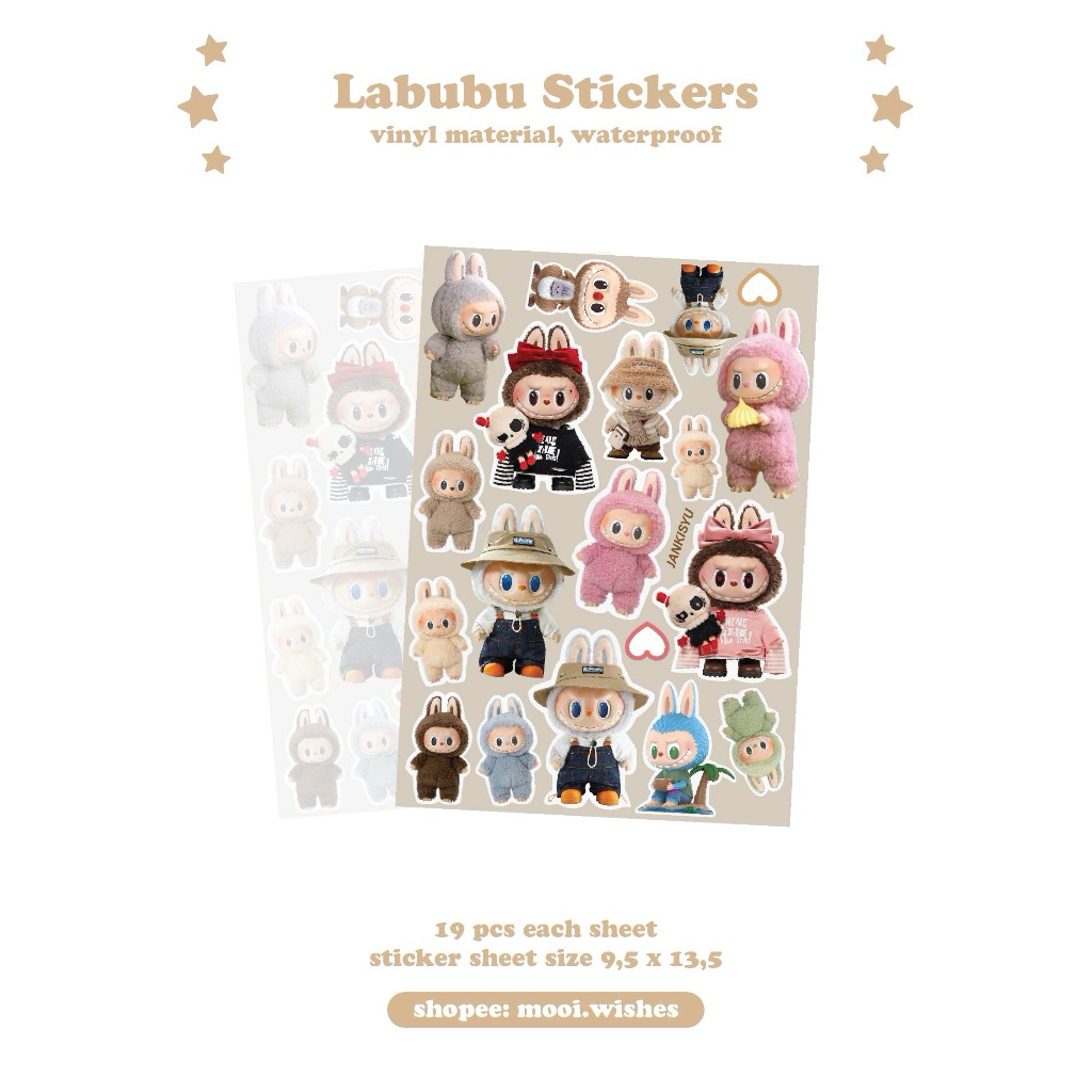 Jual Labubu Sticker Deco Handphone Laptop Journaling Penpal Sheet ...