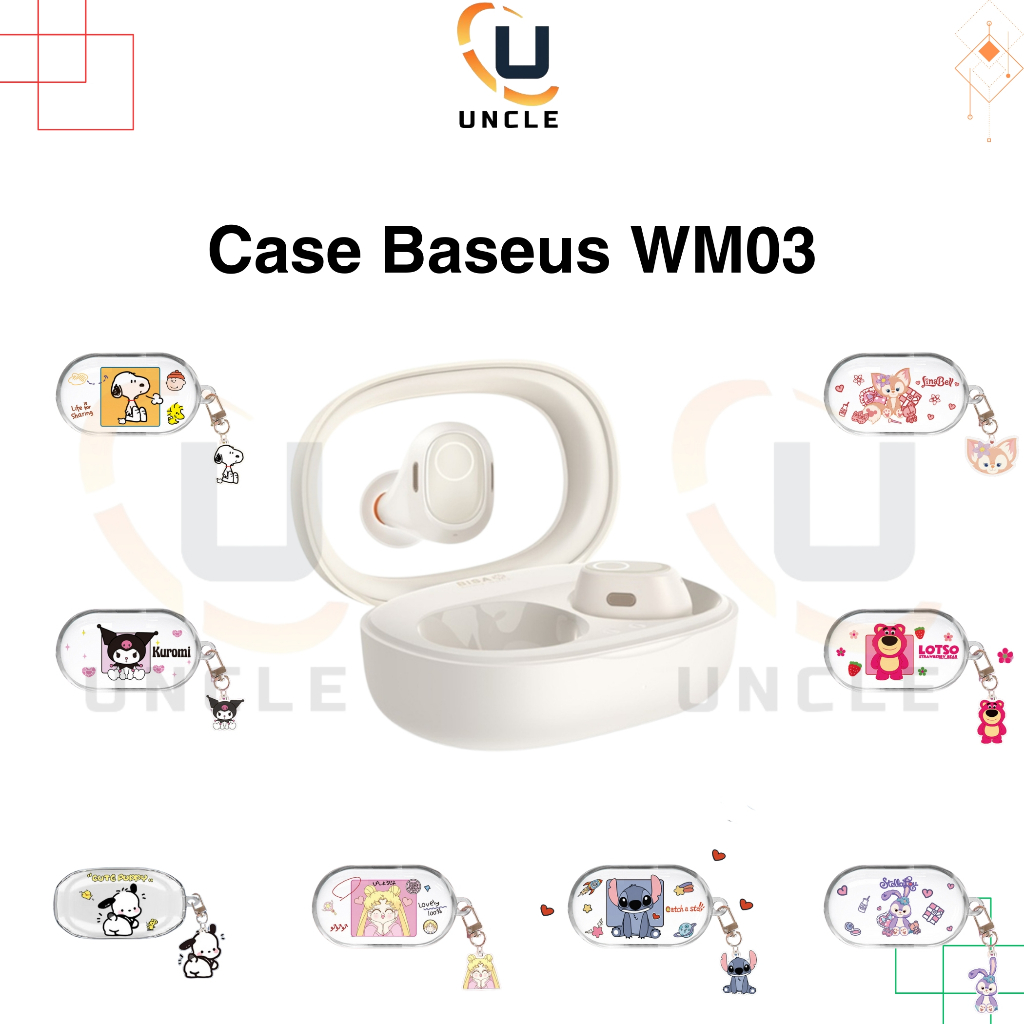 Jual Case Baseus WM03 3D Transparent Kartun Lucu Casing Earphone TWS ...