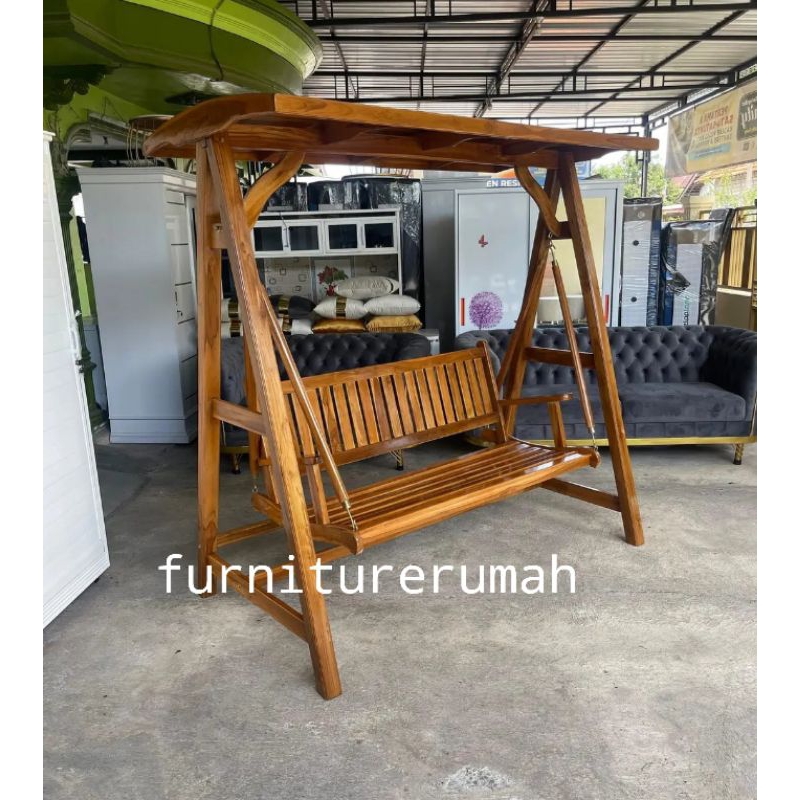 Jual kursi teras bandulan kayu jati, kursi taman kursi outdoor kayu ...