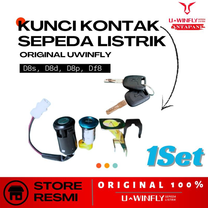 Jual Kunci kontak 1 set sepeda listrik D8s, d8p, d8d, df8, D70, D75 lengkap dengan kunci bagasi ...