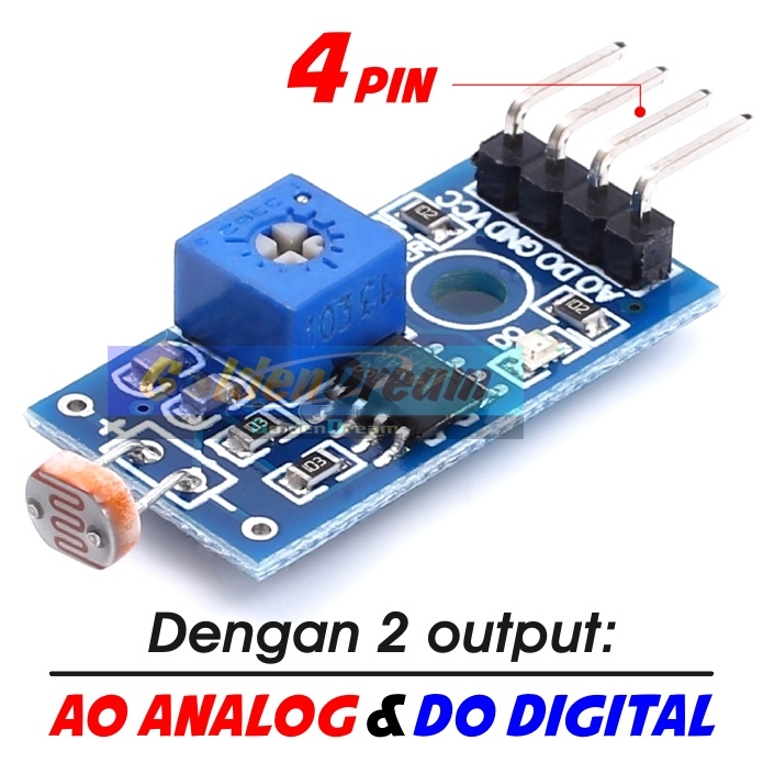 Jual Sensor pendeteksi cahaya / sinar dengan photoresister module ...