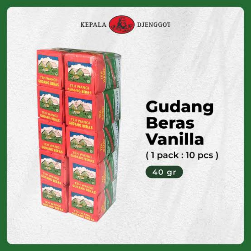 Jual 1 Bal Teh Daun Cap Gudang Beras Vanilla (Isi 10 @ 40gr) | Shopee ...