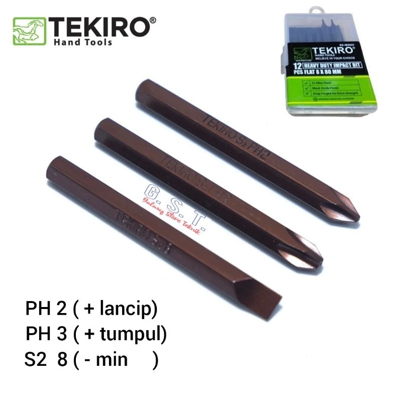 Jual MATA OBENG KETOK MIN PLUS 8CM HEAVY DUTY BITS S2 PH2 PH3 8 × 8 MM ...