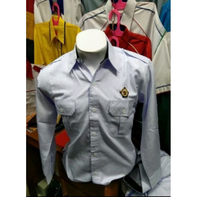 Jual KEMEJA BPK RI KERAH DALAM HITAM LENGAN PANJANG SERAGAM KERJA BPK ...