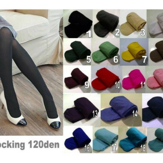 Jual Kilat Wow Stocking 12Den Apple 12 Denier Tebal Warna Apel ...