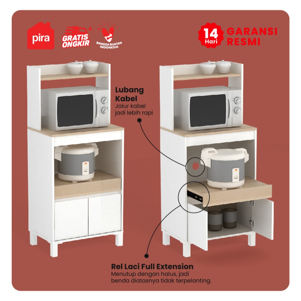 Jual Pira - Navi KC60 Rak Dapur / Rak Microwave | Shopee Indonesia