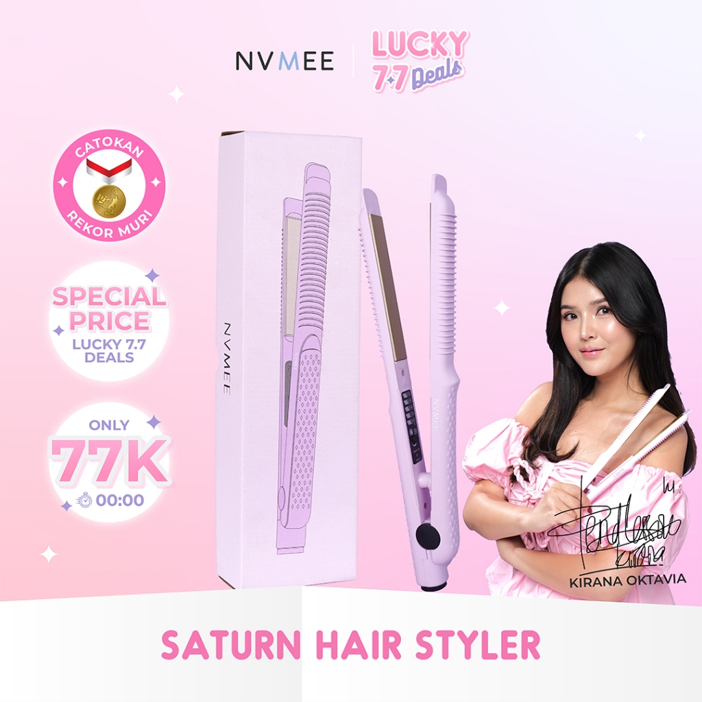 Jual NVMEE - Catokan Pelurus Rambut Saturn Hair Styler Mudah Digunakan ...