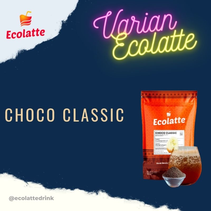 Jual ECOLATTE 1KG VARIAN CHOCO CLASSIC , ES COKLAT PEKAT, ES COKLAT ...