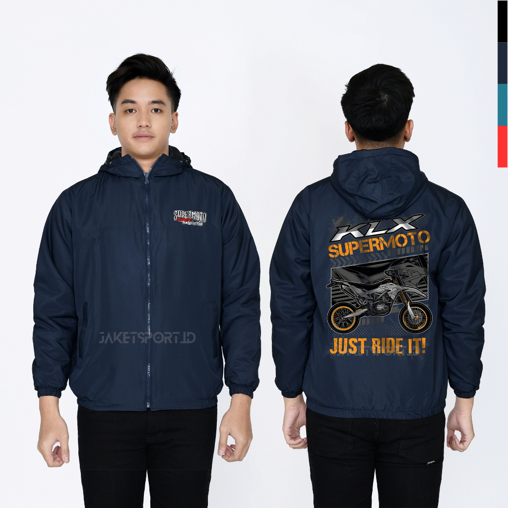 Jual Jaket touring motor KLX Supermotor tahan angin sablon dtf parasut ...