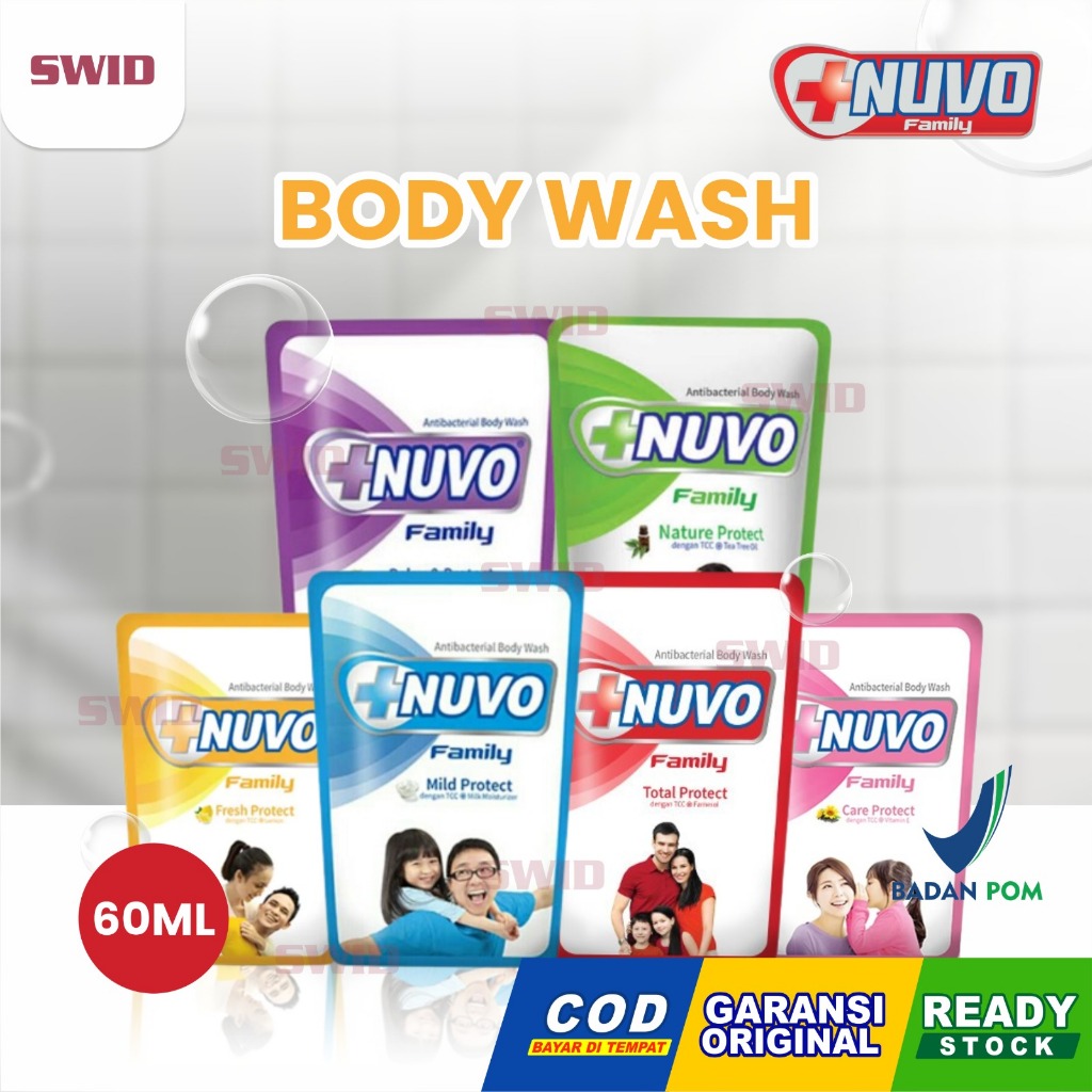Jual NUVO FAMILY BODY WASH NATURE PROTECT HIJAU 60ML | Shopee Indonesia