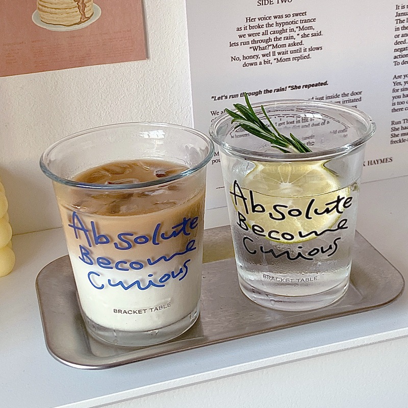 Jual ABC - Gelas Kaca Bening Estetik Korea Beling - Aesthetic ...