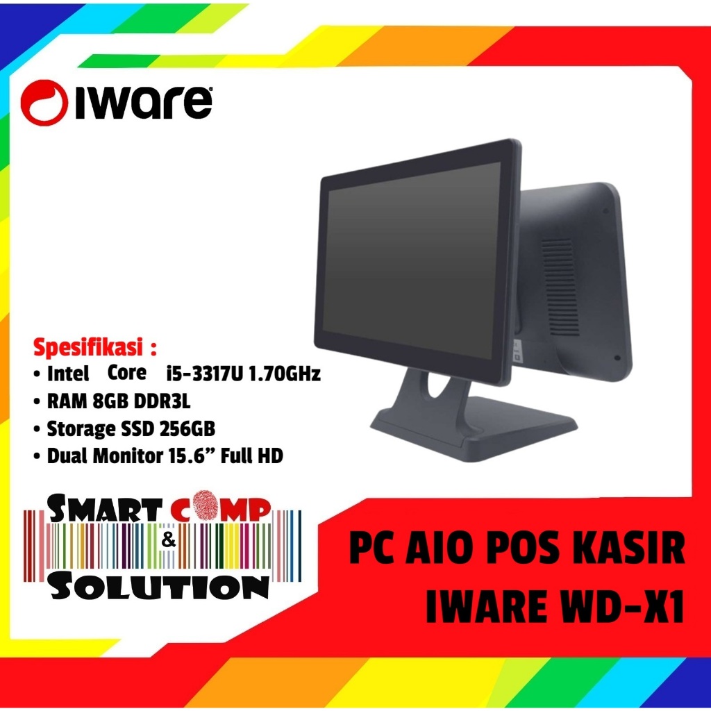 Jual Mesin Kasir Iware WD-X1 8/256 GB - All in One PC POS Touchscreen Iware WDX1 Dual Monitor ...