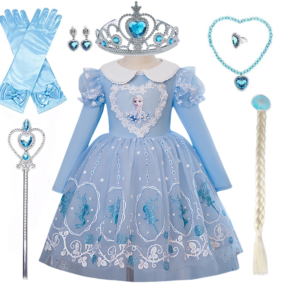 Jual (Free crown) 2-9Yrs Beku Putri Gaun Anak Kids Pesta Gaun Formal ...