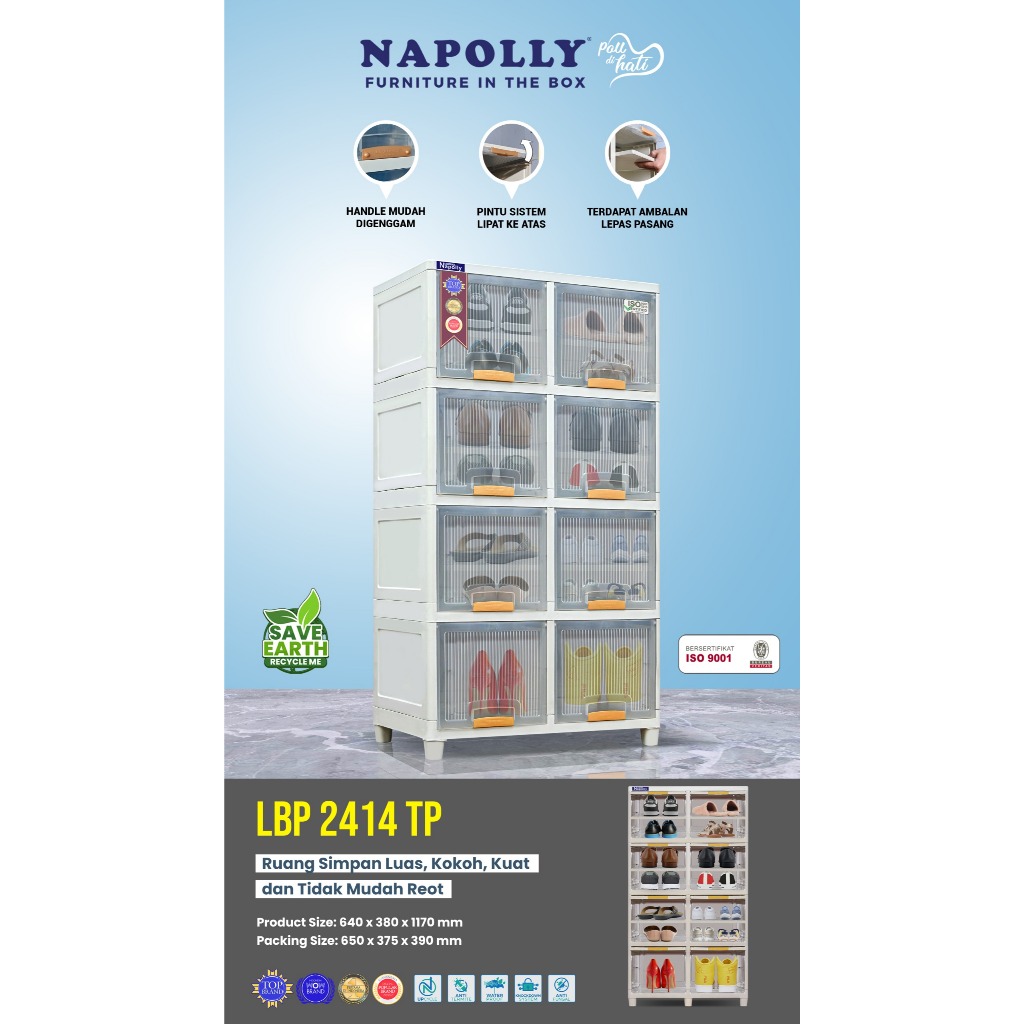 Jual Napolly Locker Box Serbaguna LB 2414 TP (Rak Sepatu) | Shopee ...