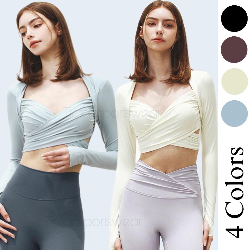 Jual ZAFIYA LONG SLEEVE Pilates With Cup Bra / ATASAN BAJU Yoga Gym ...
