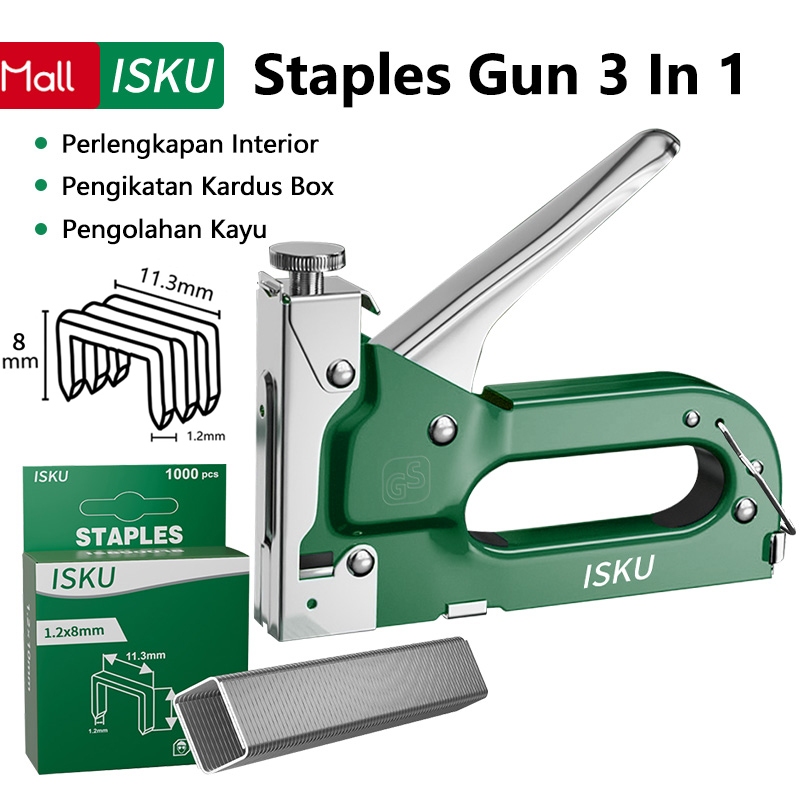 Jual ISKU Staples Tembak 3 In 1 Tacker Stapler Staples Perekat ...