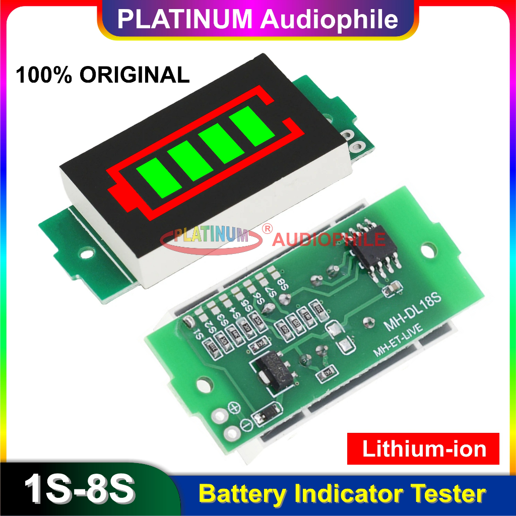 Jual Baterai Kapasitas Tester 1S-8S Modul Batre Lithium 18650 Indikator ...