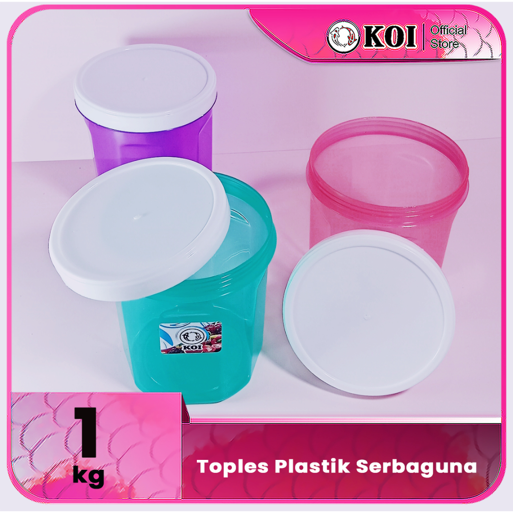 Jual Koi Official - Toples Plastik Premium 1kg/Toples Plastik Bulat 1kg ...