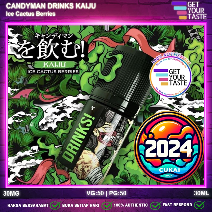 Jual Liquid Candyman Drinks KAIJU Ice Cactus Berries Salt Nic 30ML ...